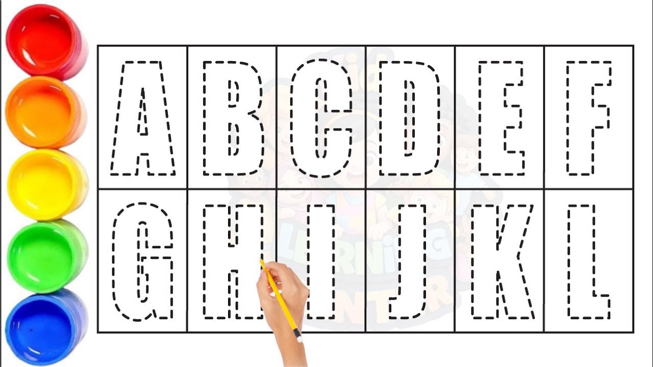 Learn to Write Your ABCDEFGHIJKL! Tracing & Coloring - YouTube