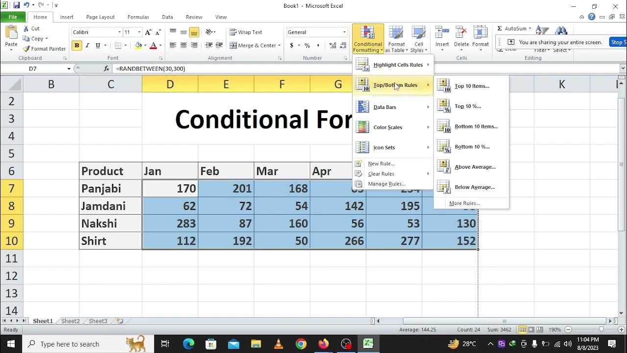 Conditional Formatting In Microsoft Excel - YouTube