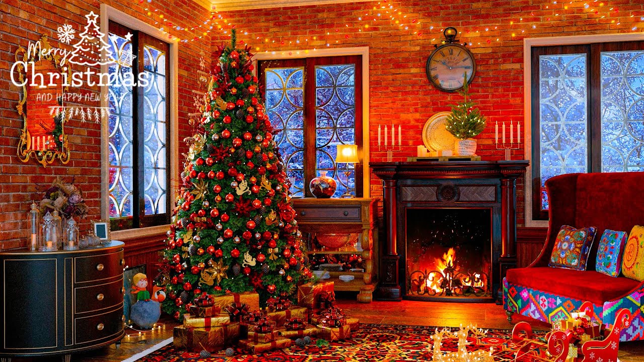 Christmas Music with Fireplace make you feel Christmas closer 🎄 ...