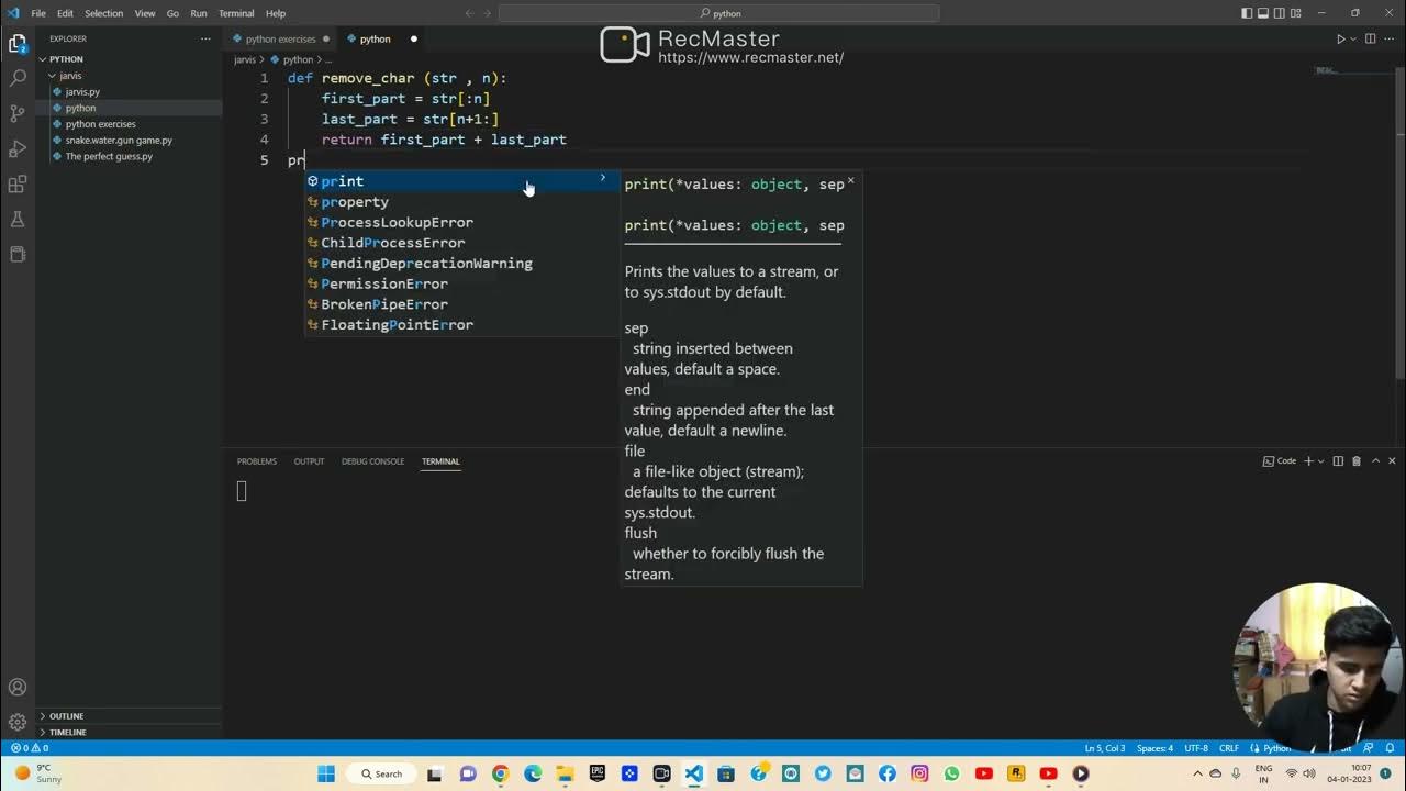 REMOVING PYTOHN LETTERS IN VISUAL STUDIO CODE - YouTube