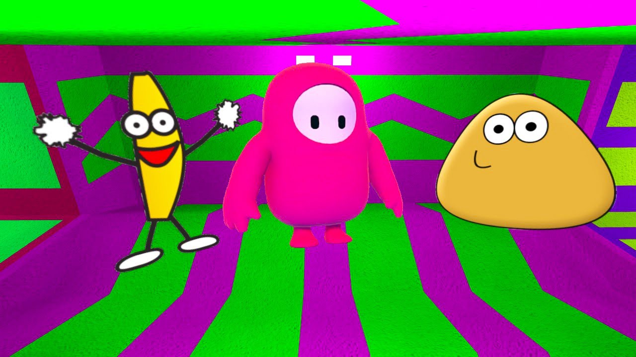 Banana & Fall Guy & Pou in Parallax map - Gmod - YouTube