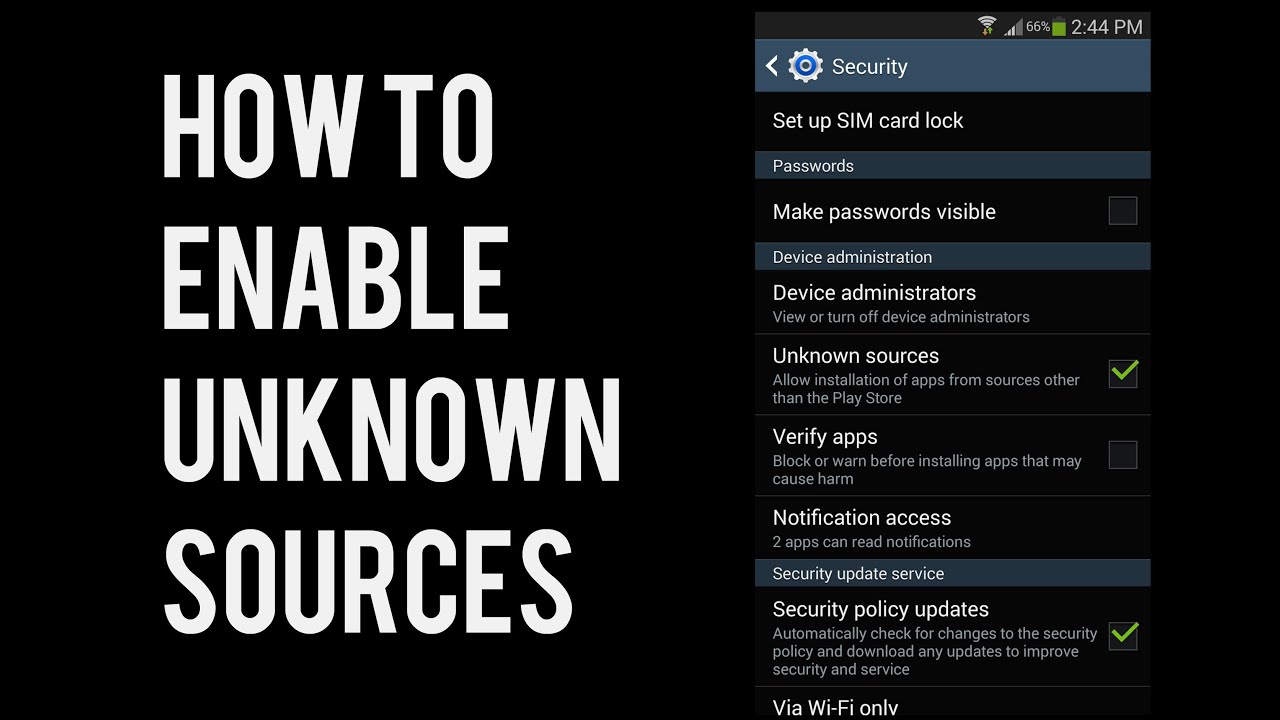 How to Enable Unknown Sources. - YouTube