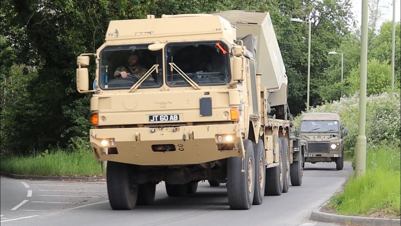 British army convoys on the main road - YouTube