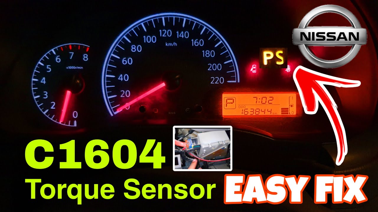 Nissan ps light power steering hard easy fix, C1604 Torque sensor ...