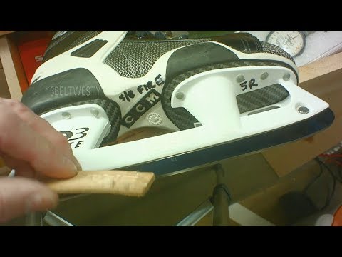 Skate sharpening Hockey Black steel do not side hone Step Steel - YouTube