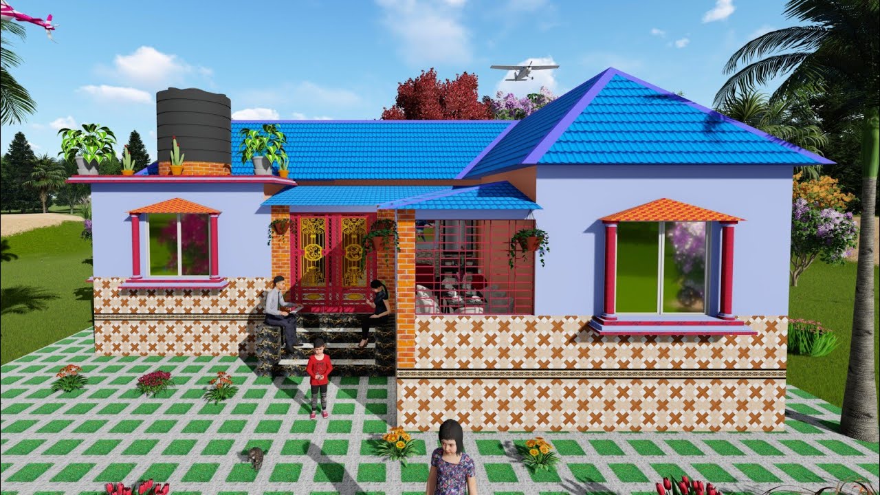 4 Bedroom Tin House Design | L-আকৃতি ৪ বেডরুমের টিনের বাড়ির ডিজাইন |4 ...