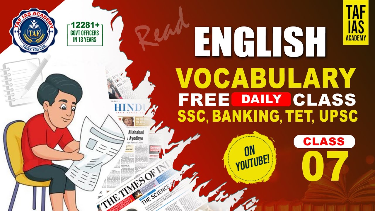 ENGLISH | VOCABS - CLASS 07 | DAILY CLASS | SSC CGL , SSC CHSL ...