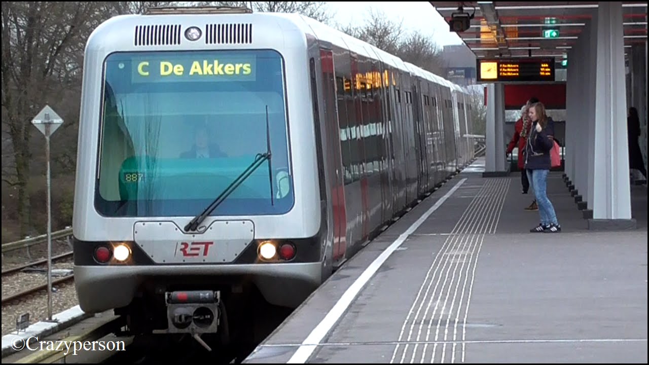 RET metro MG2/1 en combi SG3 met R-NET op Capelsebrug Rotterdam - YouTube