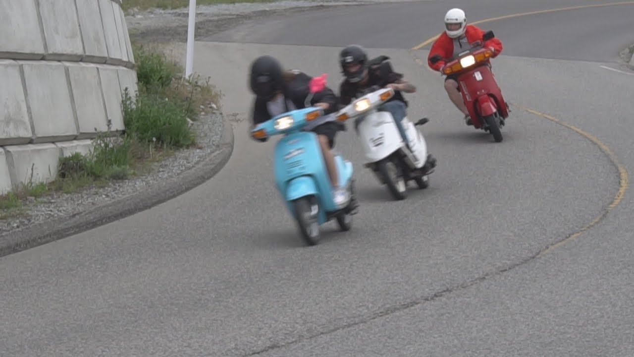 Gang Of Scooters Think They Own The Road - YouTube