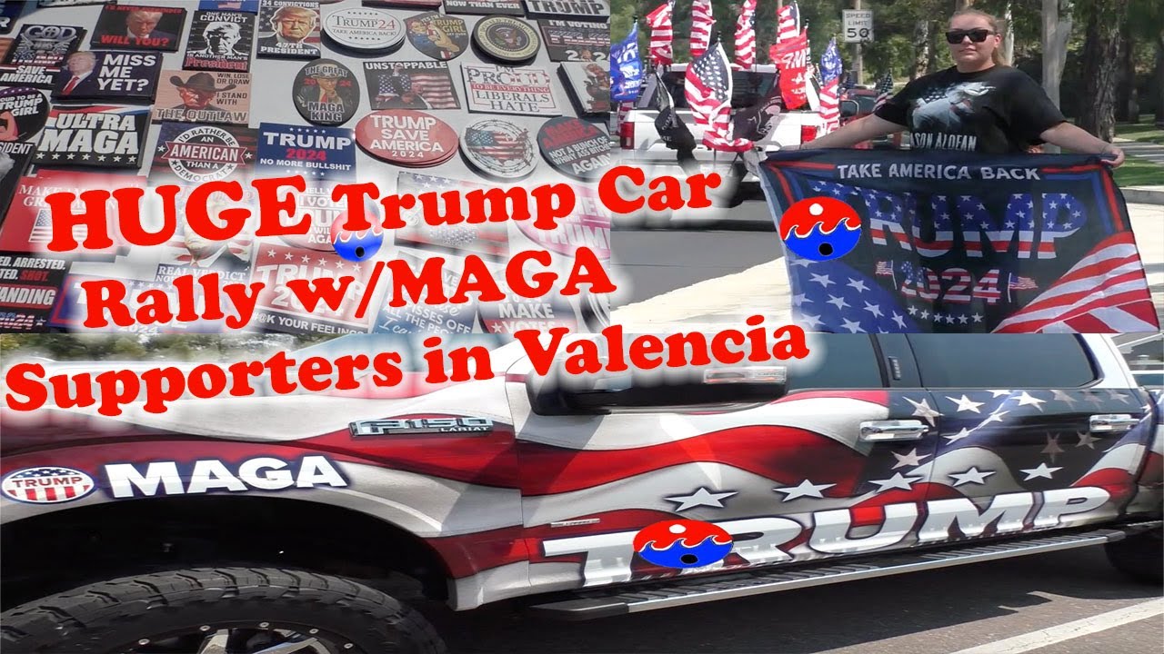 #HUGE #Trump Car Rally w/ #MAGA Supporters in #Valencia #DonaldTrump # ...