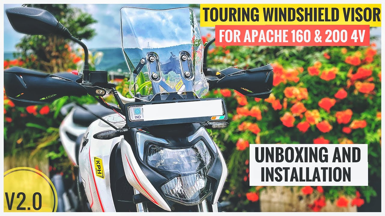 Touring Windshield Visor For Apache 200 and Apache 160 4V Installed ...