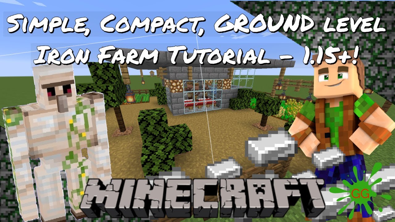 Minecraft Iron Farm - NEW DESIGN 1.15.2 IRON FARM tutorial- small ...