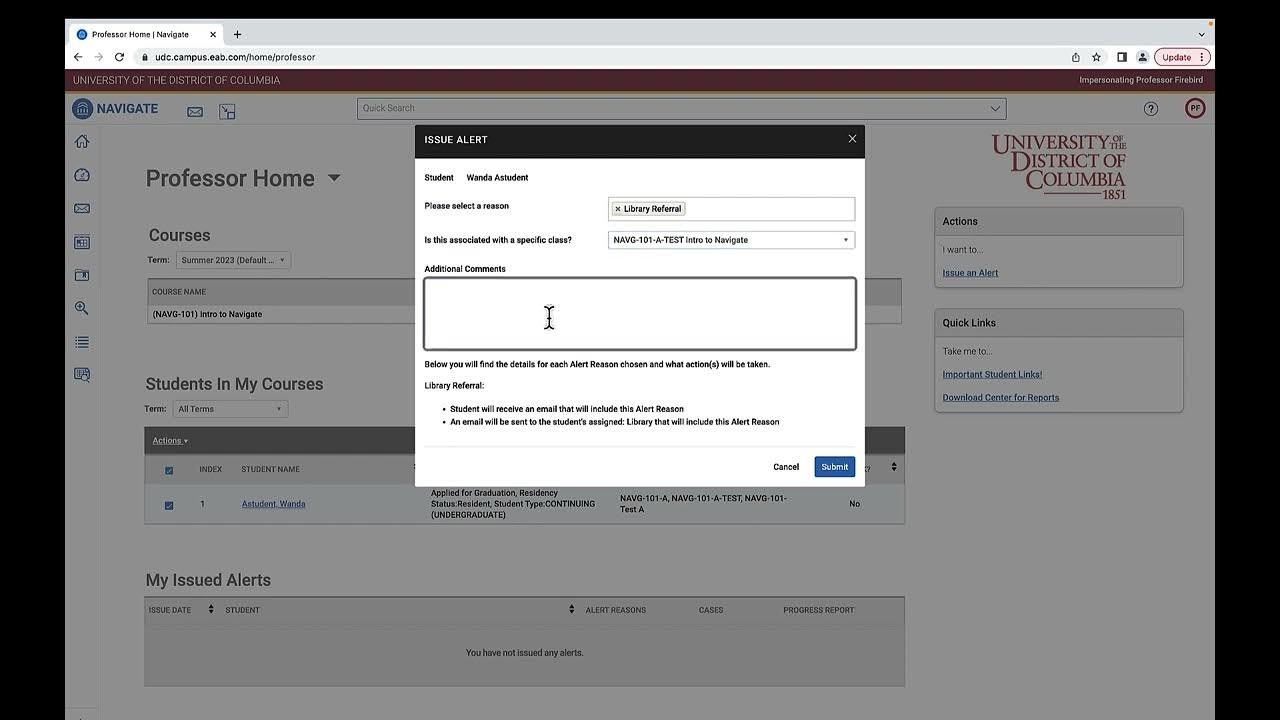 A.AC.T. Navigate: Issuing Ad Hoc Alerts - YouTube