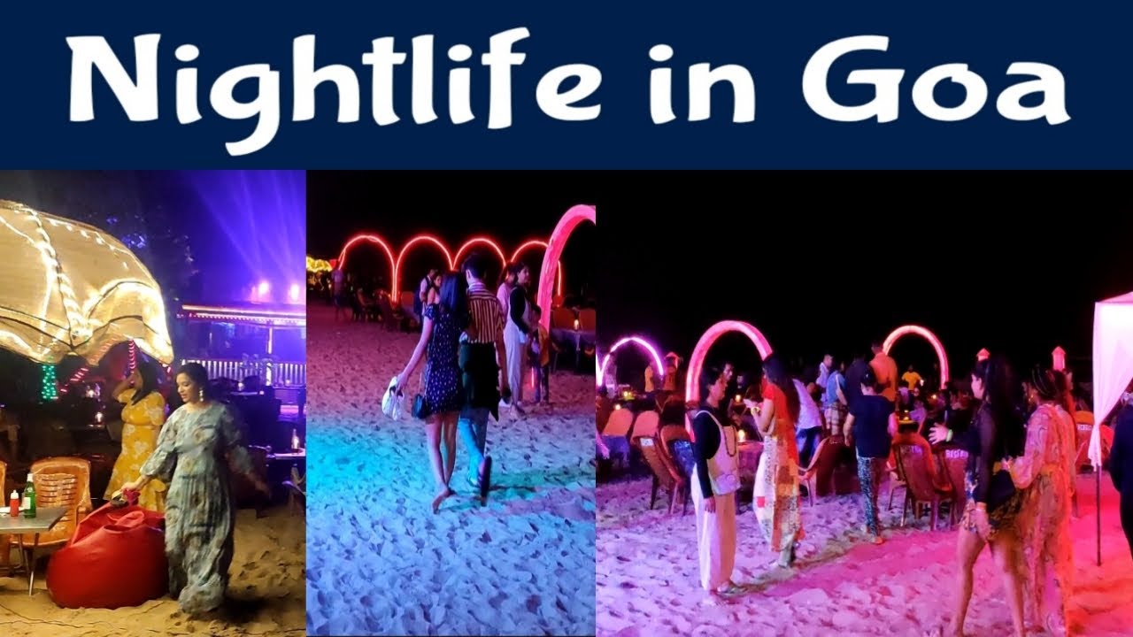 Nightlife in Baga Beach || Night Out in Goa || Beaches of Goa in Night ...