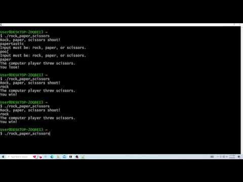 A C/C++ Program for playing rock, paper, scissors - YouTube