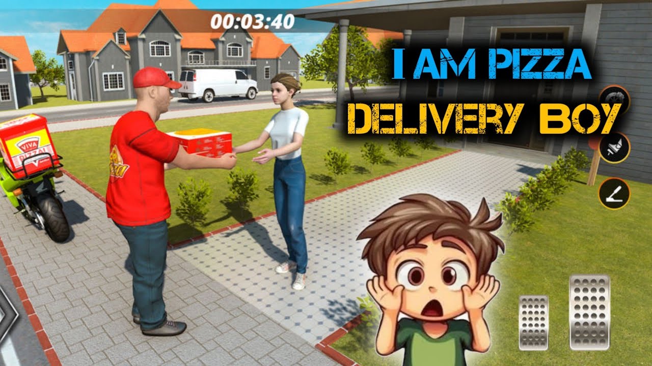 I play pizza delivery boy game - YouTube