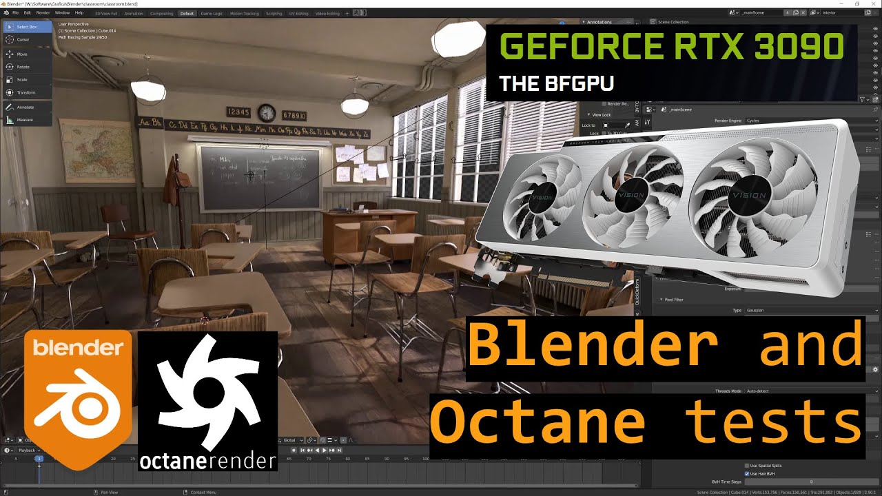 NVidia RTX 3090 performance in Blender and Octane Render - YouTube