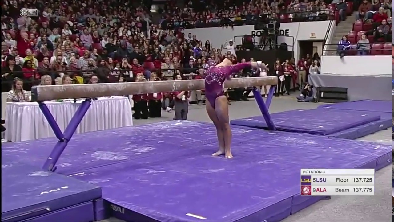 Emily Gaskins (Alabama) 2019 Beam vs LSU 9.875 - YouTube