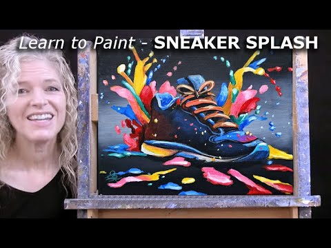 SNEAKER SPLASH - Learn How to Draw and Paint with Acrylics - Beginner ...
