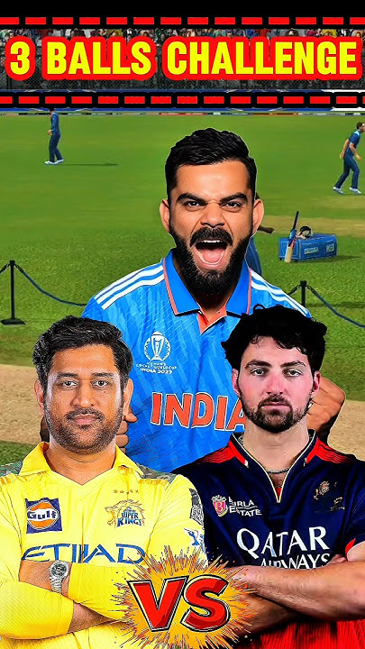 Virat Kohli vs MS Dhoni vs Tim David ||3-3 Balls Bowled Out Challenge #ipl #shorts #cricket ...