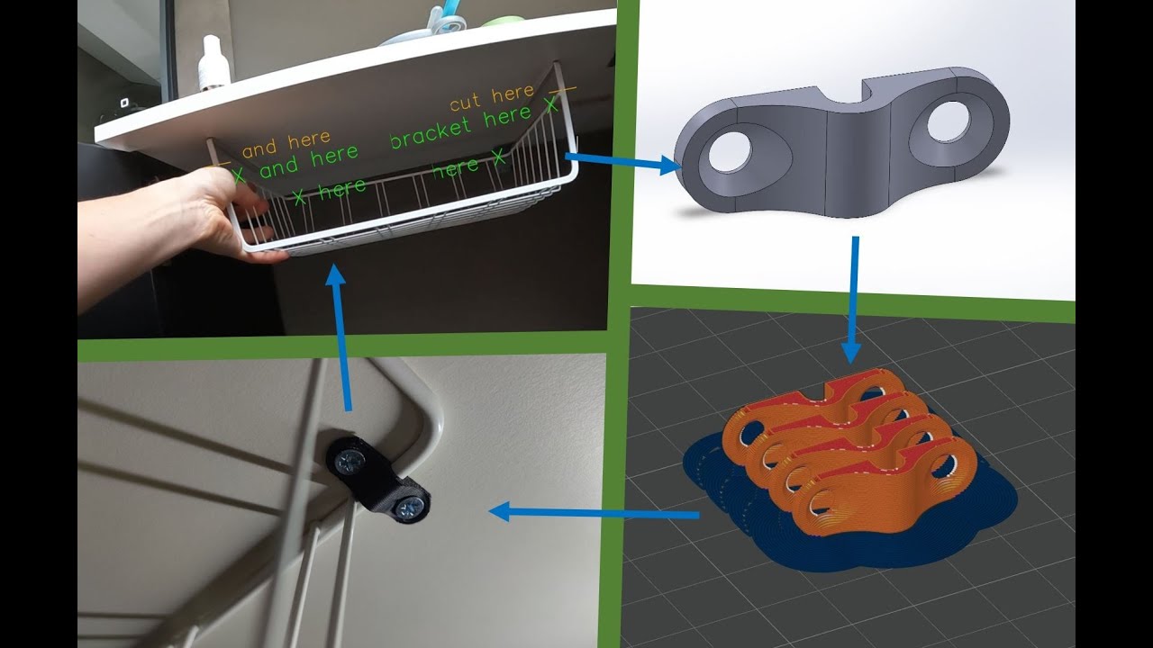 3D Printed Brackets for a Metal Shelf - Short version - YouTube