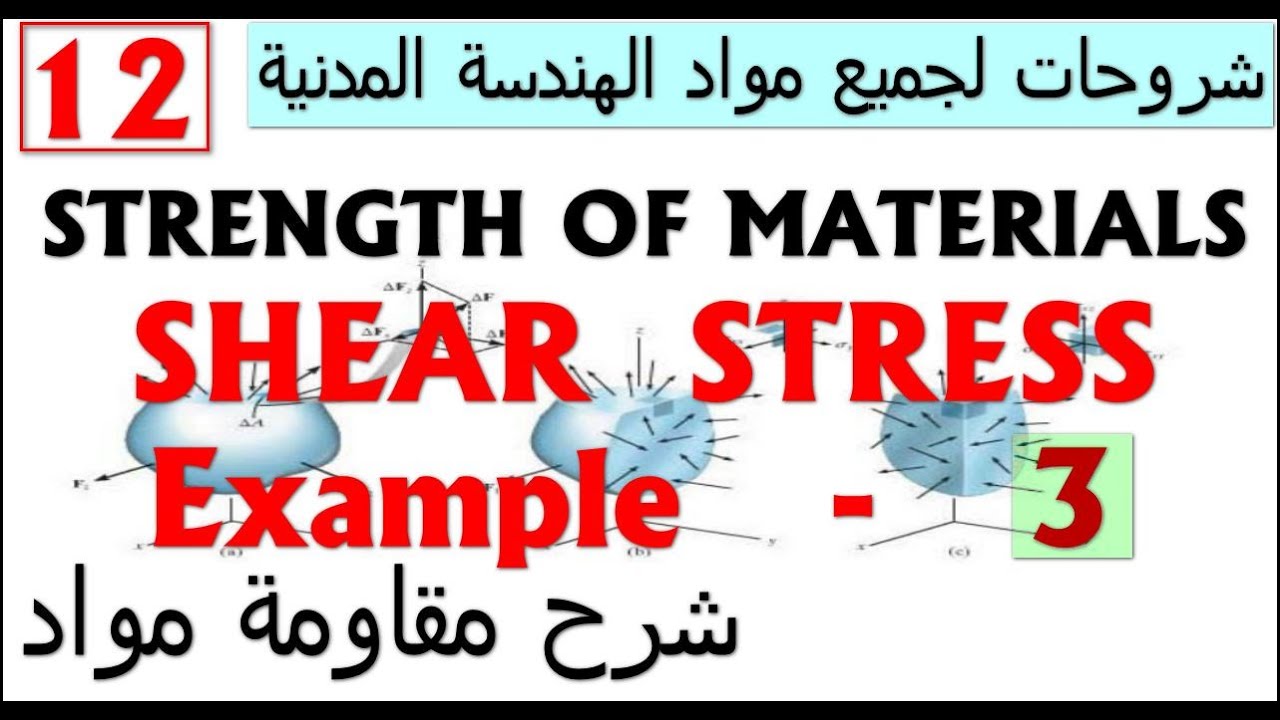12- Shear and Normal Stresses | Example 3 | Stress Areas | Strength شرح ...