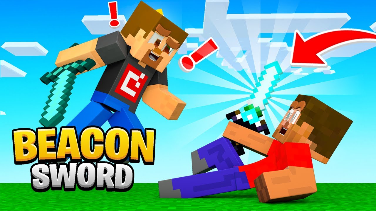 Using BEACON SWORDS in Minecraft - YouTube