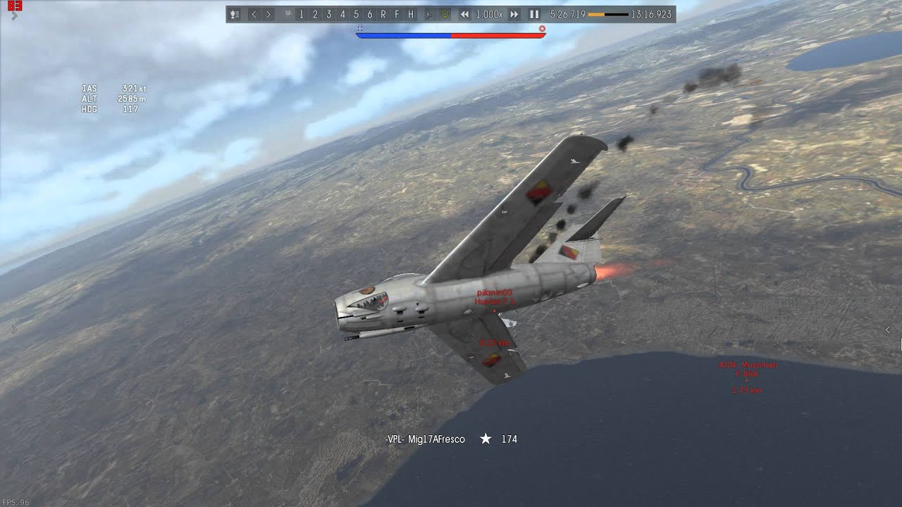 Mig15 vs Hunter F1 - YouTube