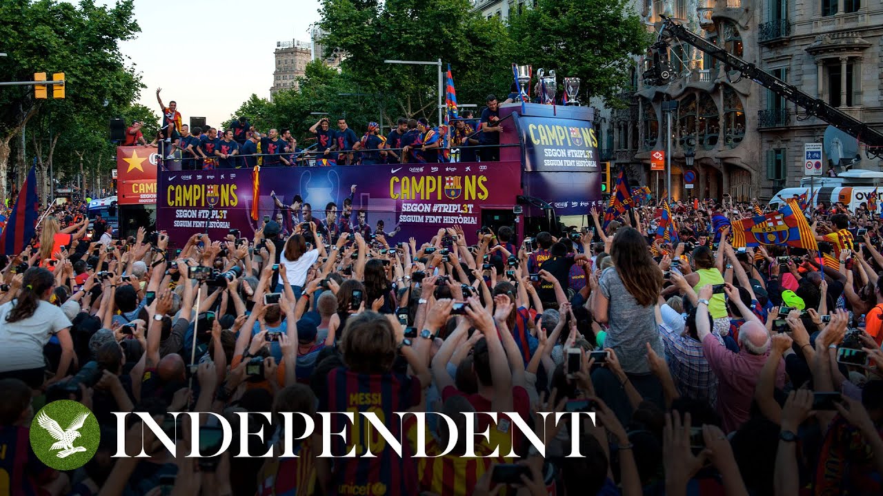 Live: Barcelona celebrates mens' and women's La Liga victories with ...