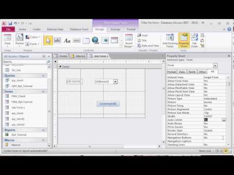 Microsoft Access: Properties for Forms - YouTube