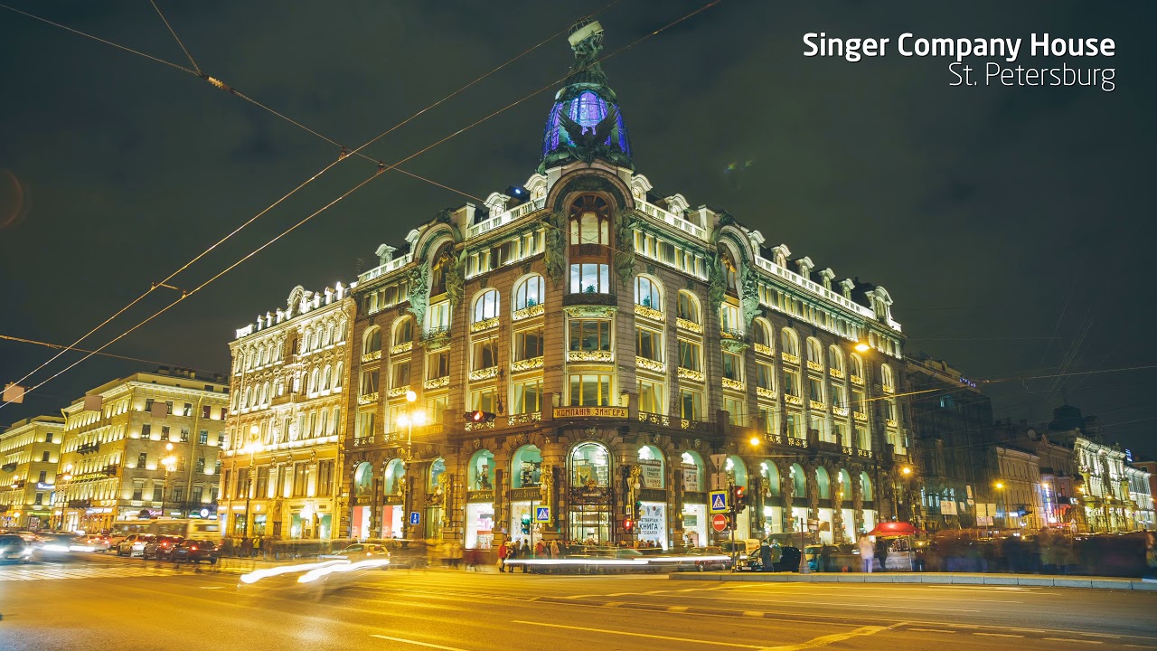 Timelapse of Singer Company House in St. Petersburg - YouTube