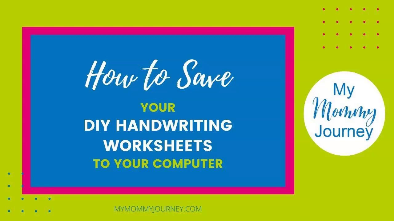 DIY Handwriting Worksheets Saving It - YouTube
