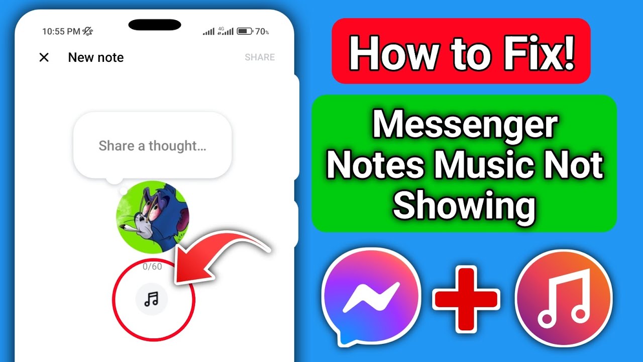 How To Fix Music Option Not Showing On Messenger Notes.(2024) - YouTube