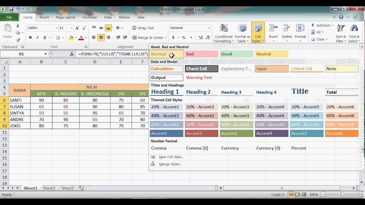 Manipulasi Data Worksheet Pada Ms. Excel - YouTube