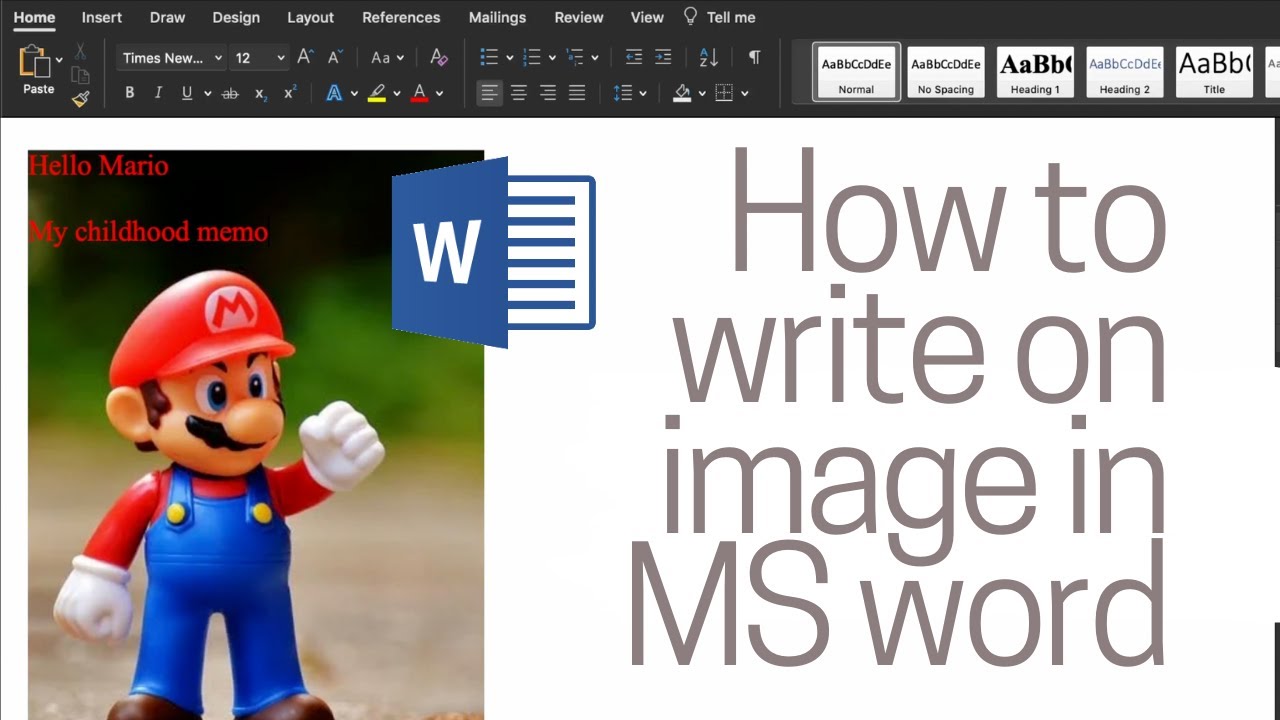 How to add image in word | Add text on image| MS Word Tutorial for ...