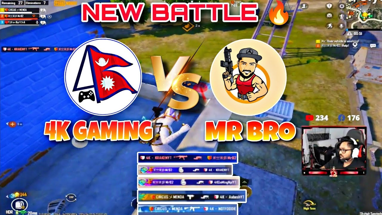 4K GAMING NEPAL VS MR BRO ERANGEL MAP SAME LOBBY || PUBG MOBILE ...