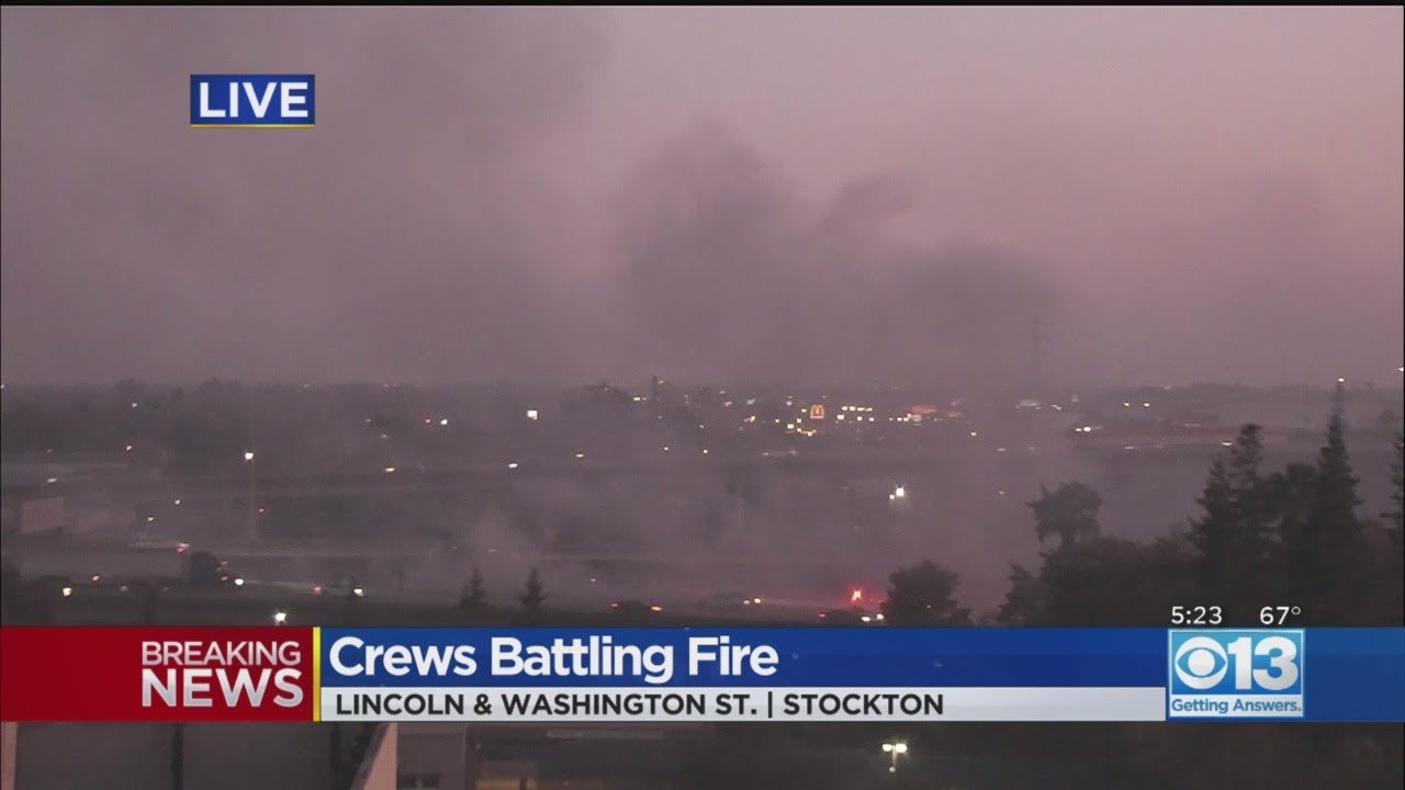 Crews Battling Fire In Downtown Stockton - YouTube