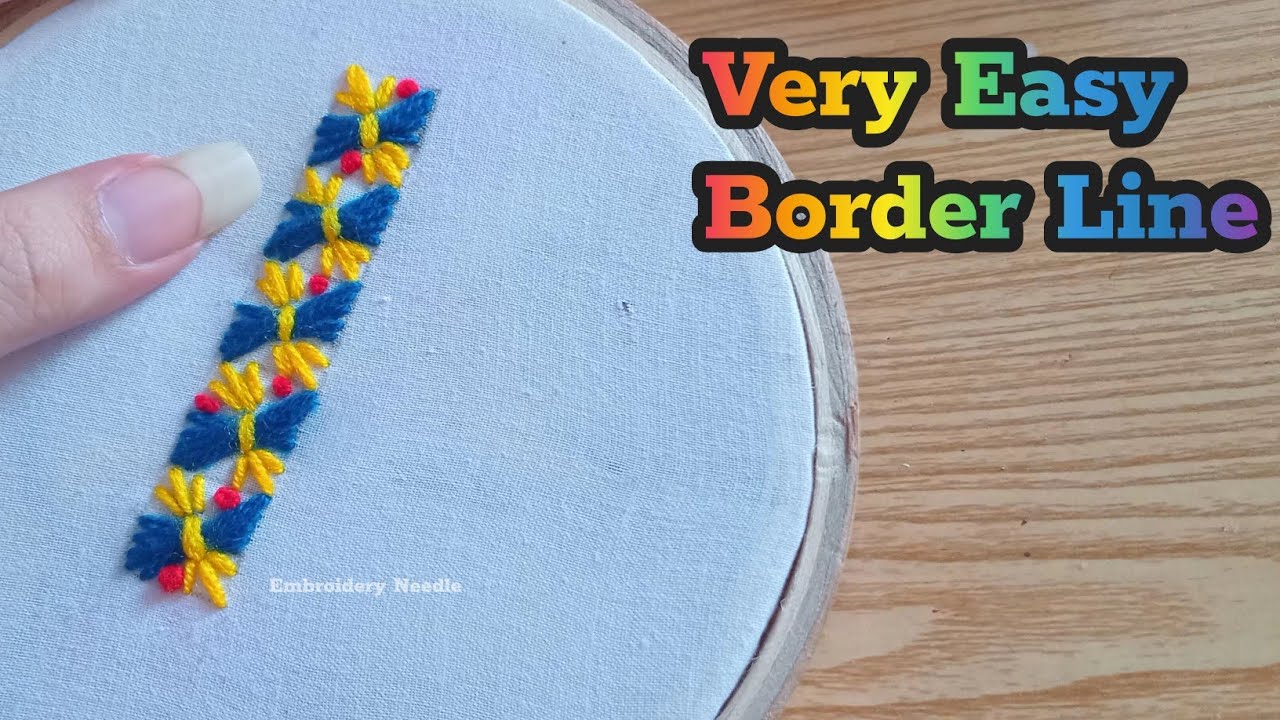 Easy Embroidery Border Desgin || Embroidery border line design 🌸 Hand ...