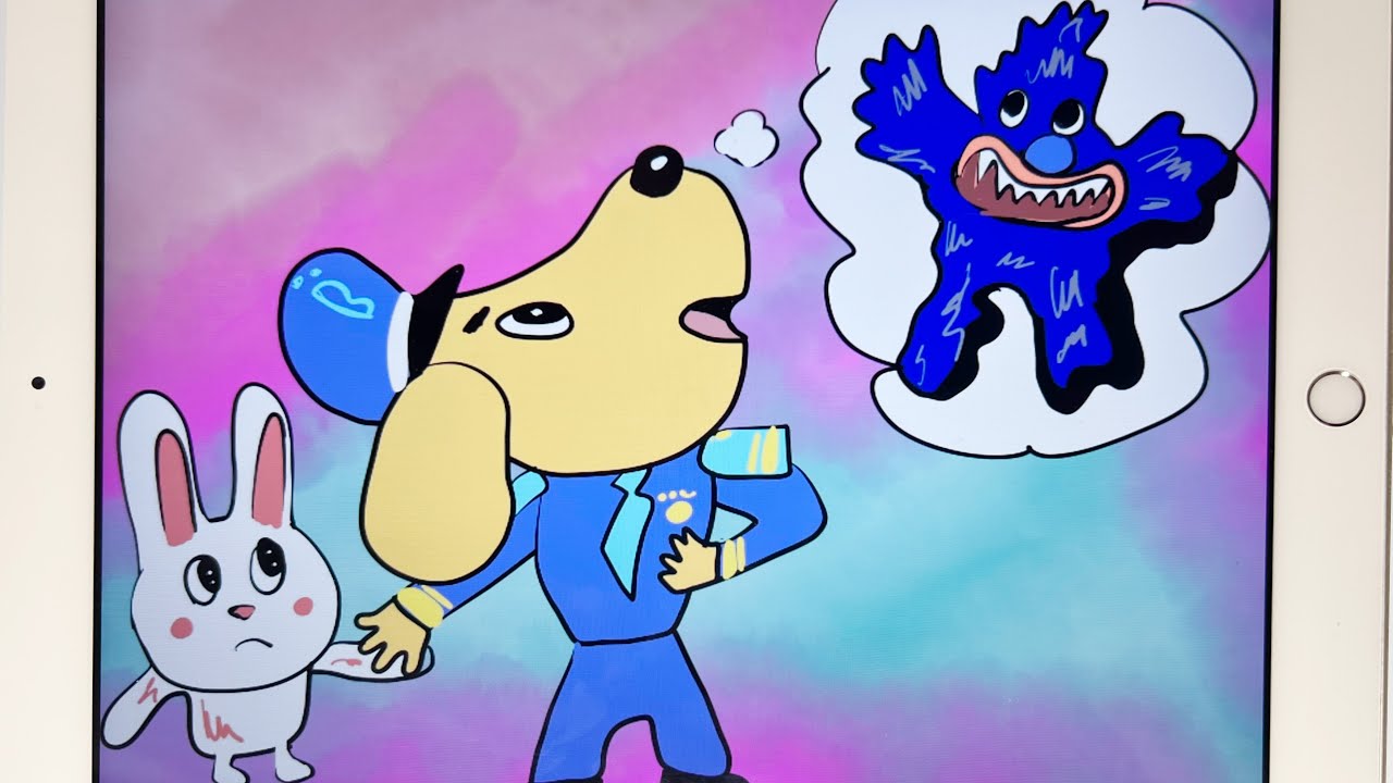 How To Draw Sheriff Labrador With Blue Toy l Officer Doberman - YouTube