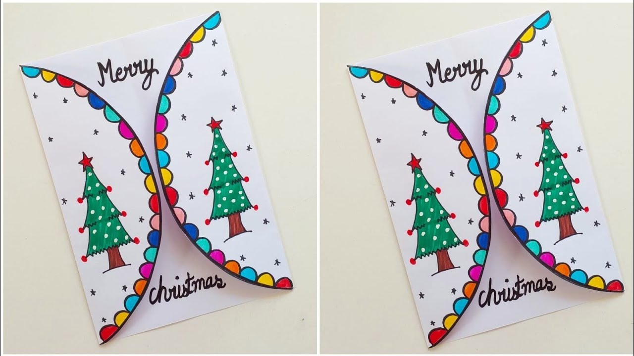 Easy & Beautiful white paper Christmas Card making|DIY Greeting Card ...