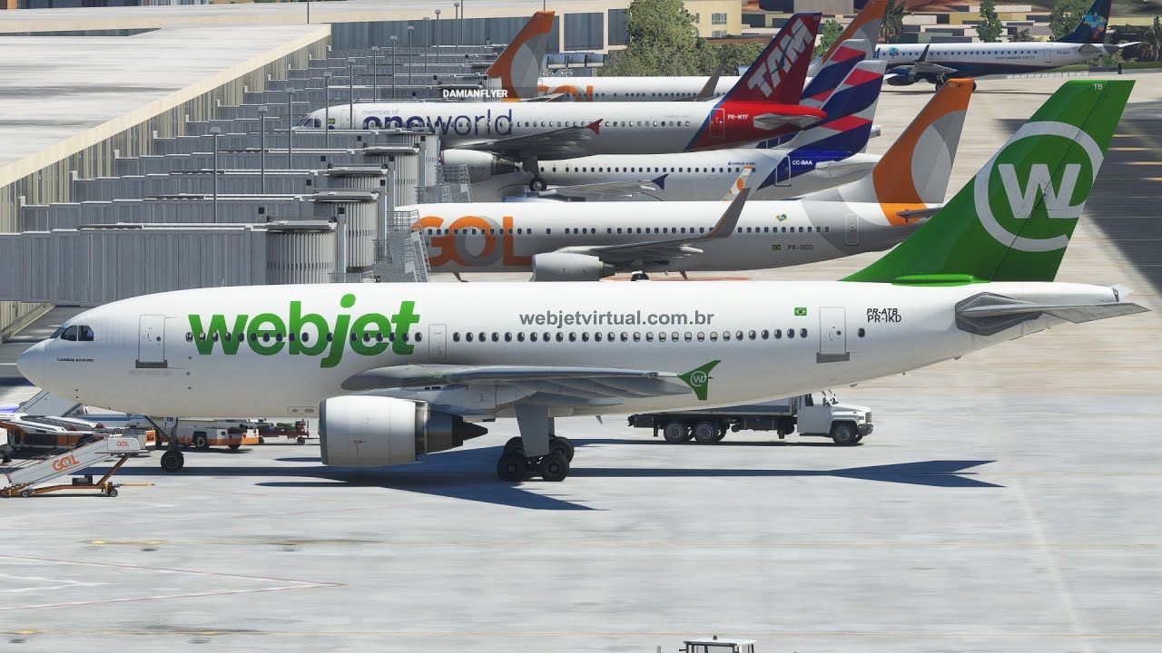 Avião AirBus A310 da WebJet decola de SÃO PAULO-CONGONHAS a CURITIBA ...