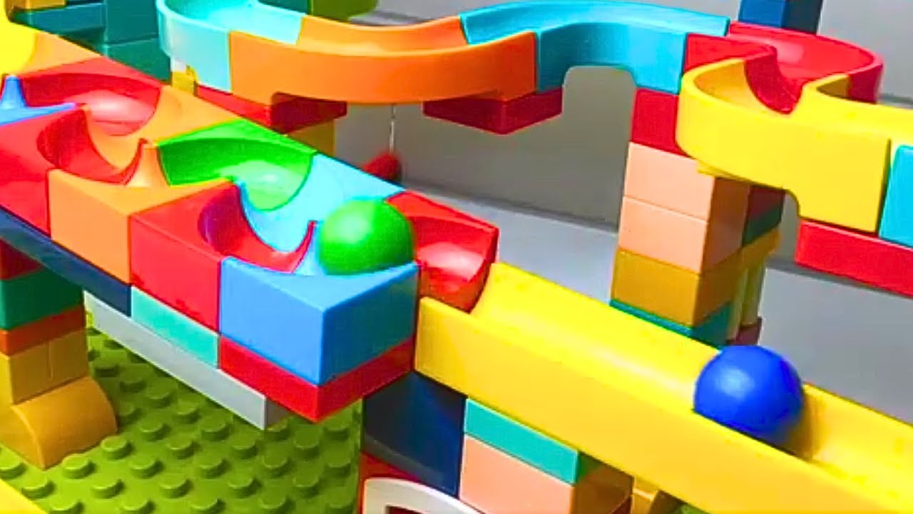 Satisfying Building Block Coaster Marbles Run Race ASMR - The marble ...