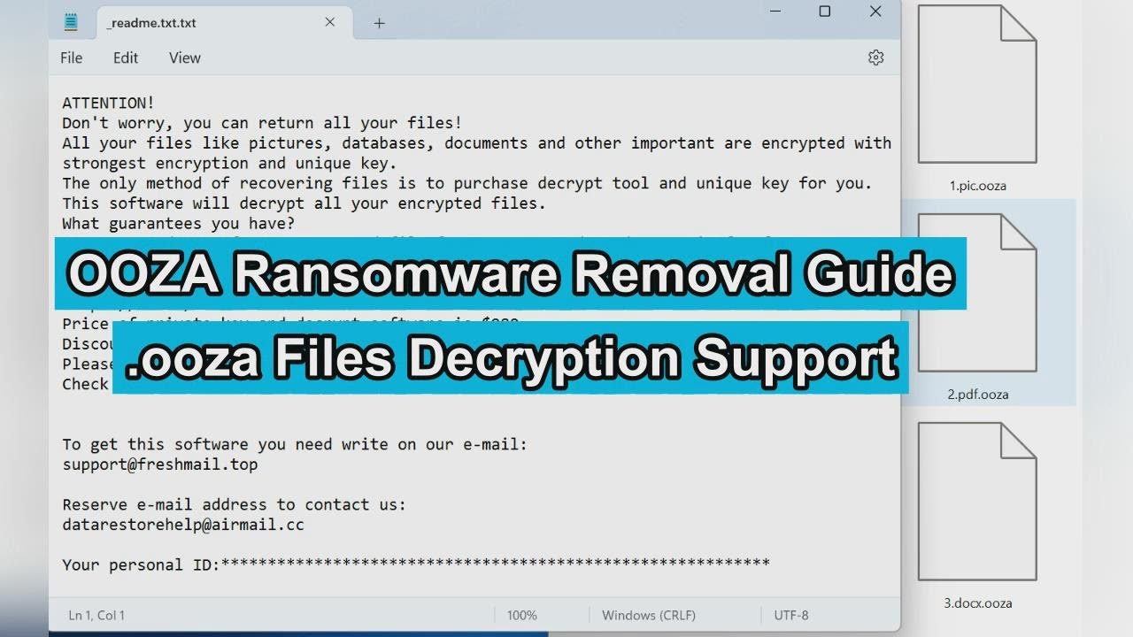 OOZA Ransomware (.ooza Files Virus) | How to remove OOZA Ransomware ...