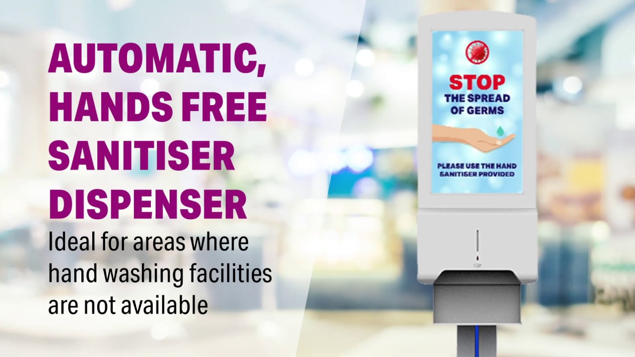 22" Display with Hand Sanitiser Dispenser - Digital Signage from ...
