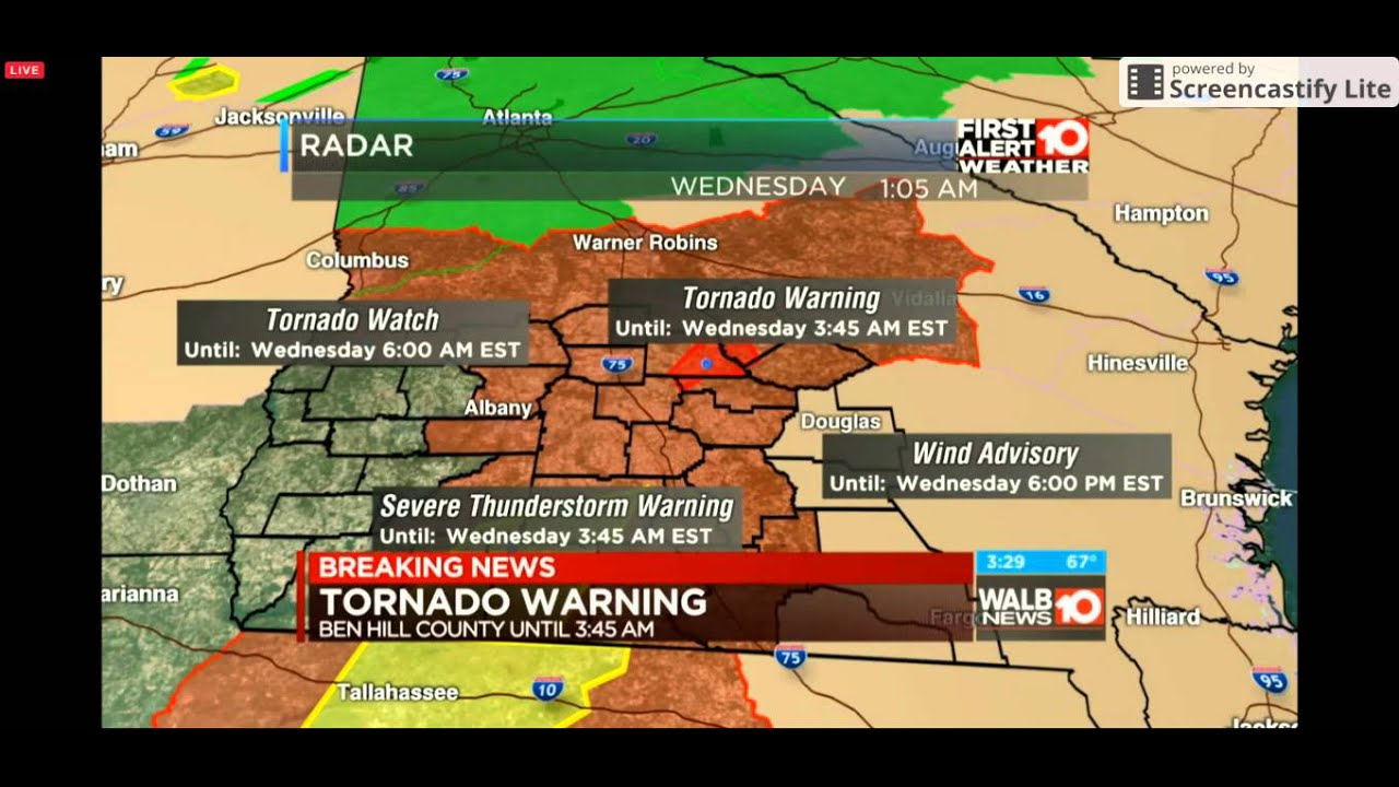 WALB Severe Weather Coverage 2/24/16 Part 3 - YouTube