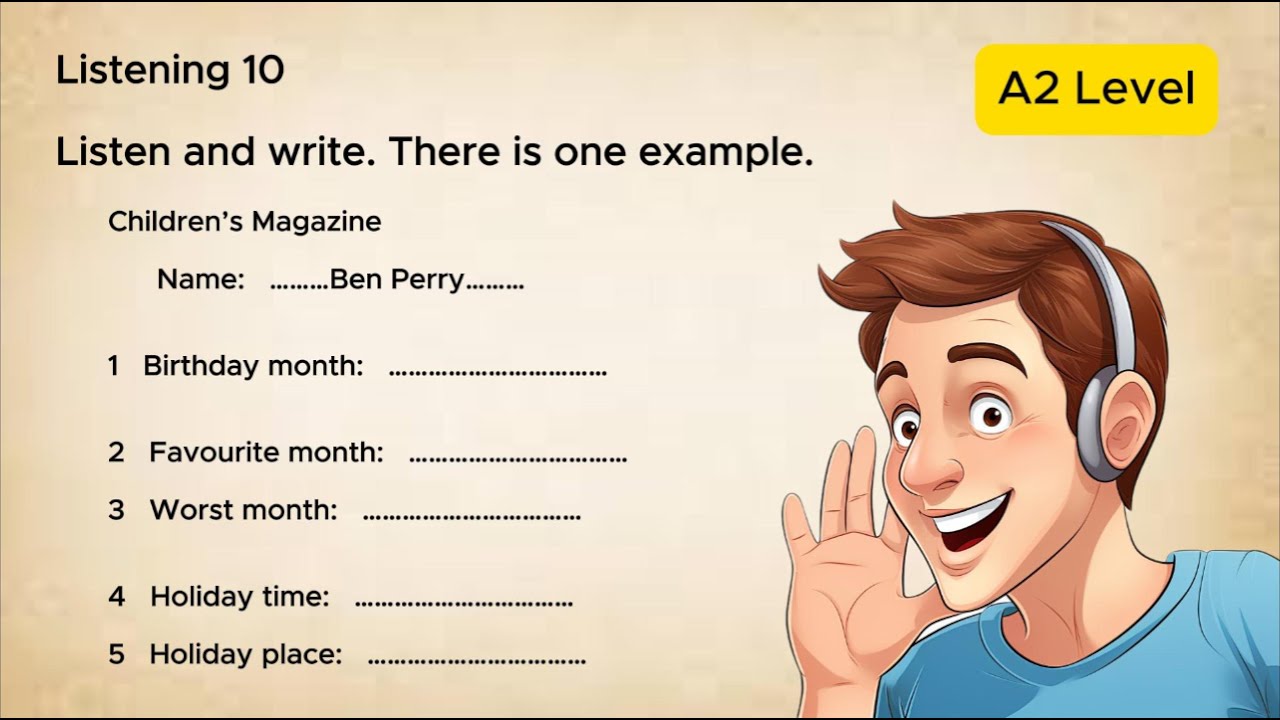 A2 Level – English Listening Practice: Numbers and Missing Words - YouTube