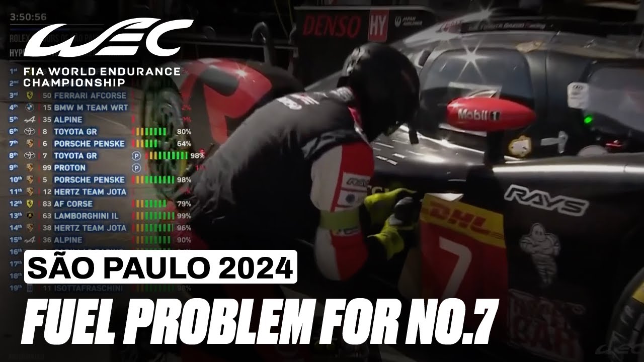 Fuel Problem For The Toyota Hypercar No.7 I 2024 Rolex 6 Hours of São Paulo I FIA WEC - YouTube