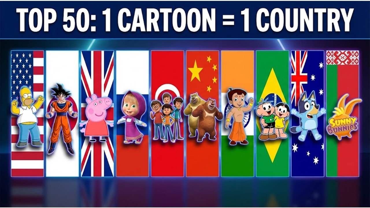 Top 50 Cartoons — One Famous Cartoon From Each Country 🌍 - YouTube