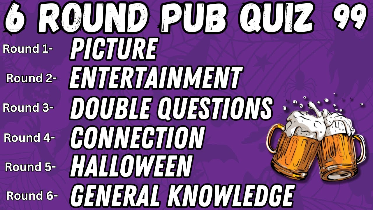 Pub Quiz 6 Rounds: Picture Entertainment Double Questions Connection ...