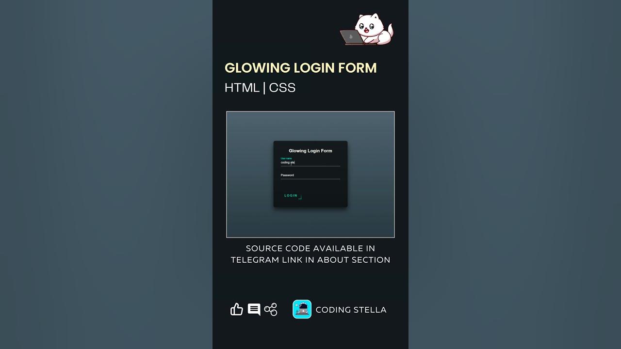 Glowing Login Form HTML CSS 🚀🌟 #shorts #html #css - YouTube